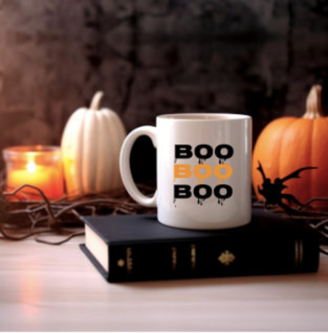 Halloween Boo Cup 16oz Mug With Handle Coffee Ice Coffee Tea - Etsy