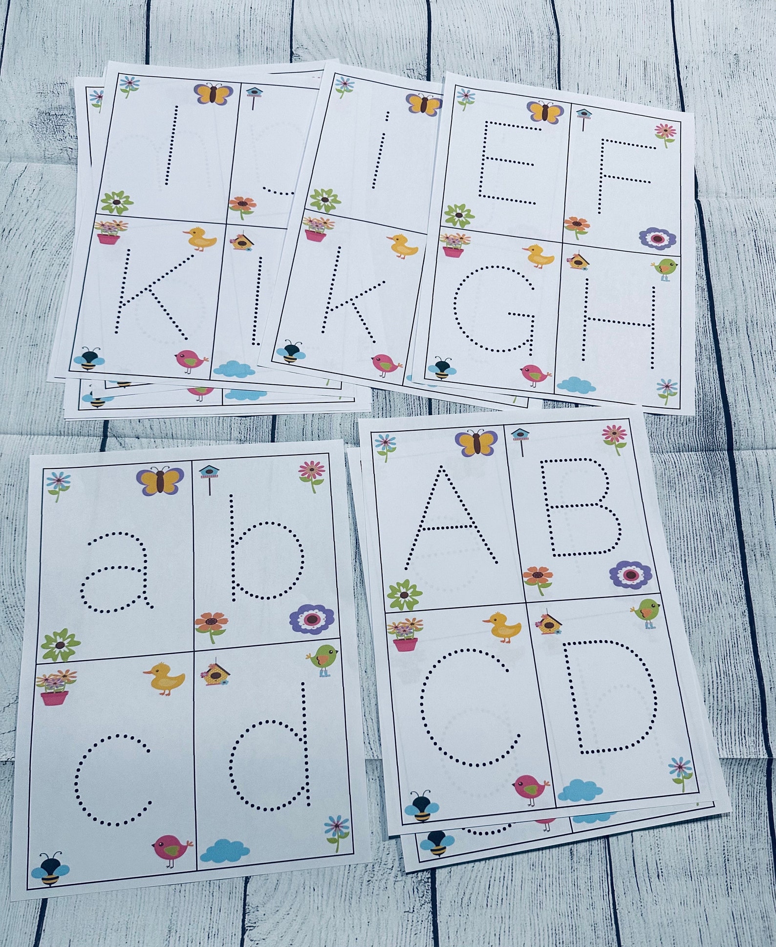 Summer Tracing Handwriting Alphabet and Number 1 to 20 Flash Cards ...