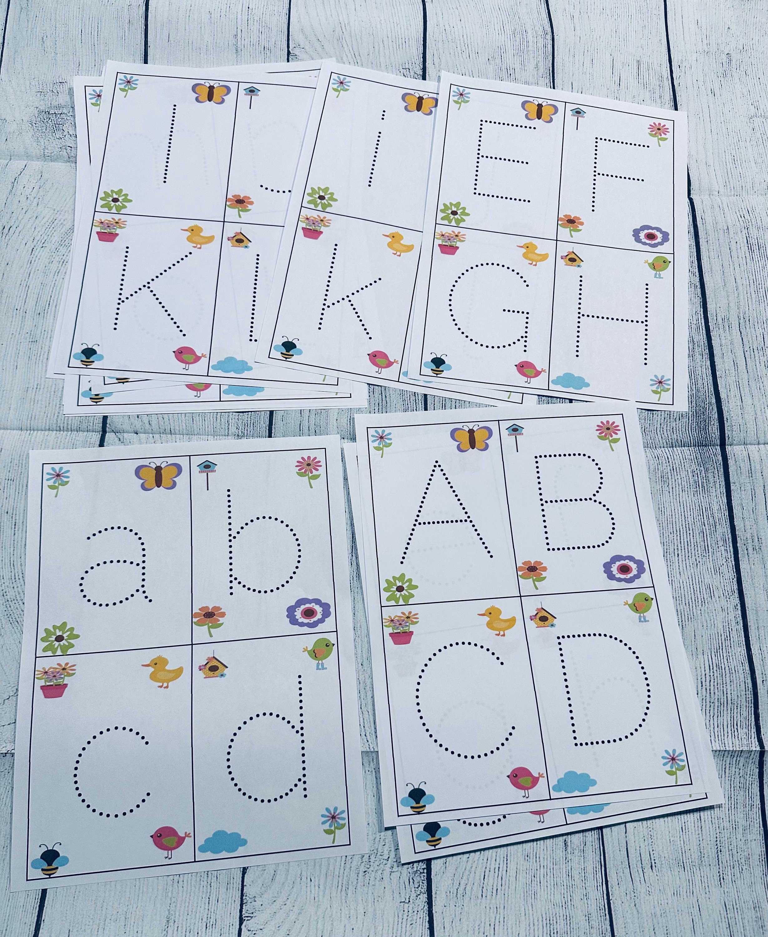 Summer Tracing Handwriting Alphabet and Number 1 to 20 Flash Cards ...