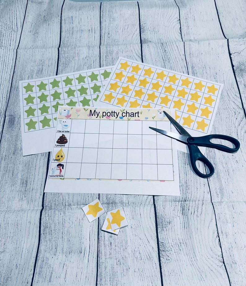 Flowers Potty Training Girls, Potty Chart, Potty Token, Potty Training ...