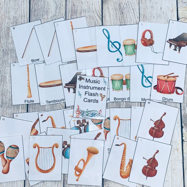 Music Flash Cards - Etsy