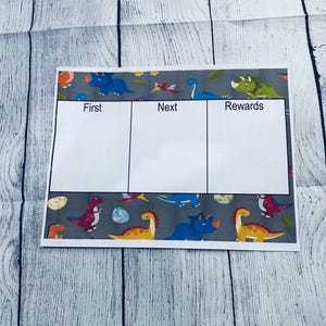 Dinosaur Them, First, Then and Reward Visual Aid | Visual Schedule ...