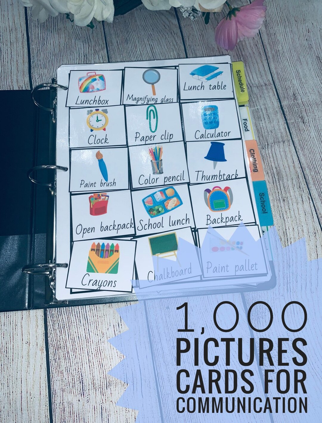 1,000 Pictures Card for Communication, Speech Therapy, Autism Nonverbal ...
