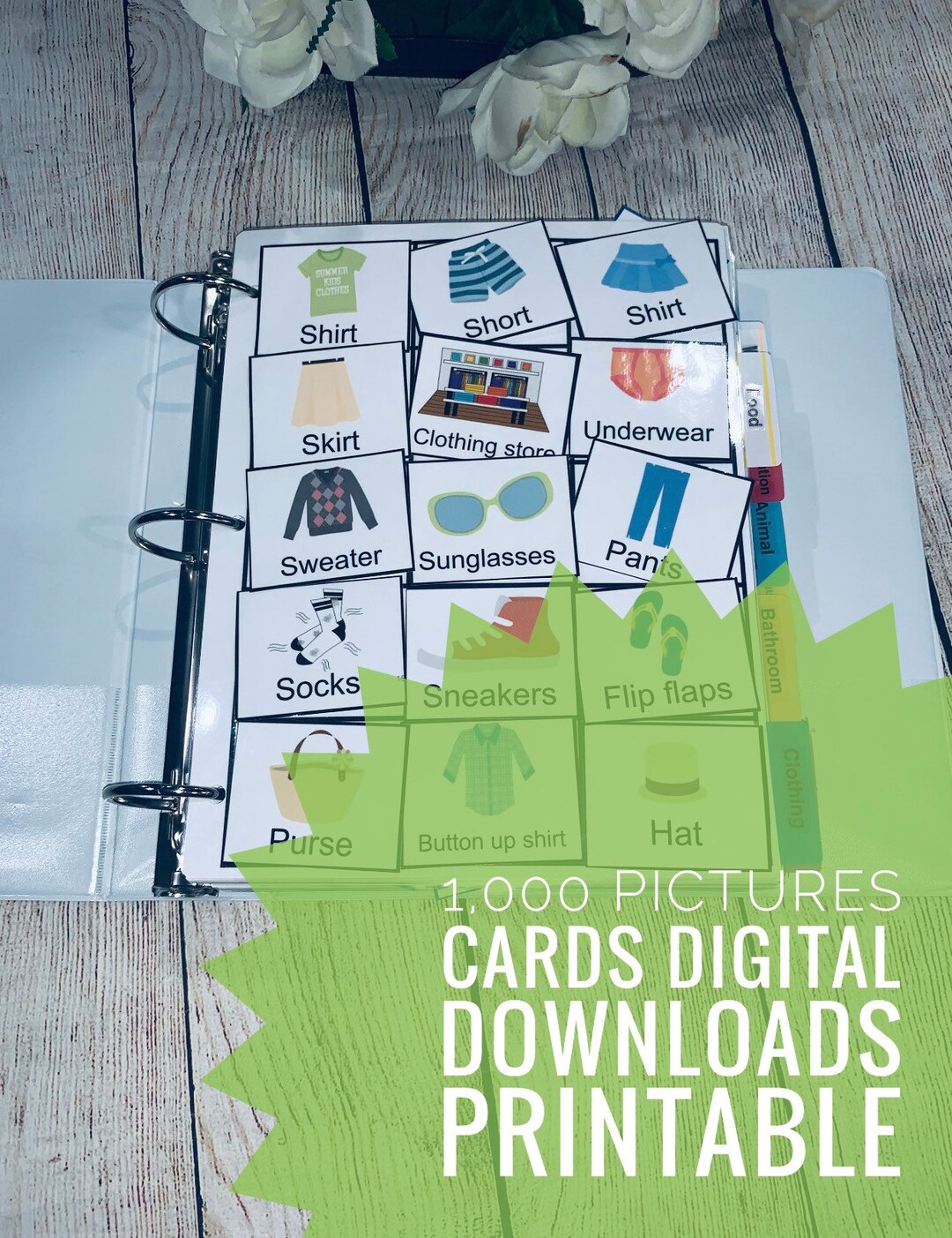 1,000 Pictures Card for Communication, Speech Therapy, Autism Nonverbal ...