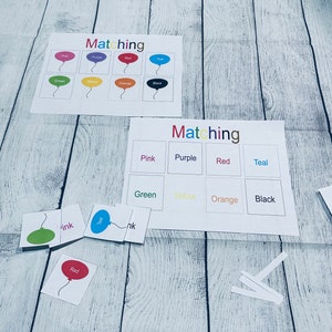 Balloon Matching Interactive Activity, Matching, Sorting, Busy Work ...