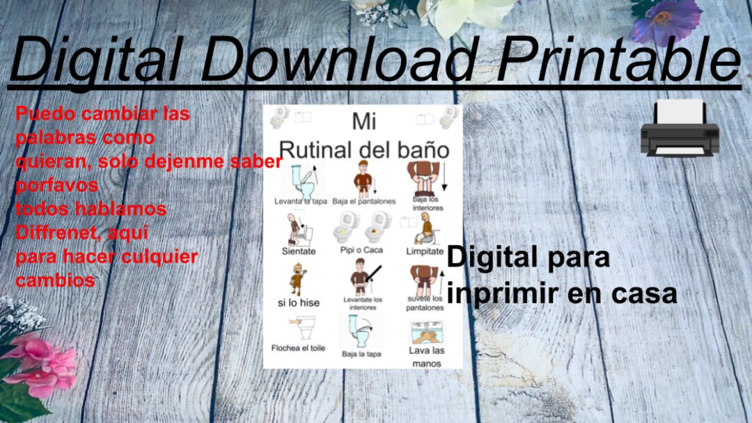 Spanish Boy Bathroom Routine Schedule Potty Training Reward - Etsy