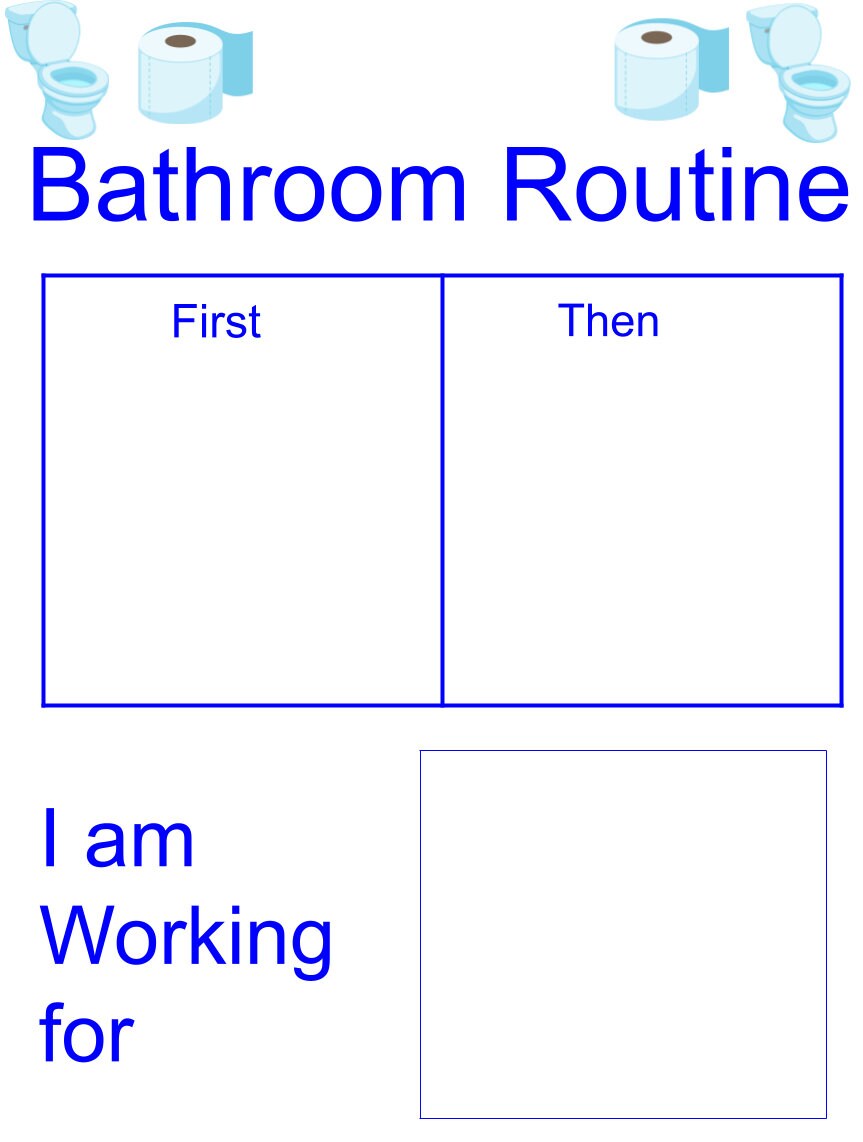 First Then Boy Bathroom Routing Chart, Visual Aid Visual Schedule ...