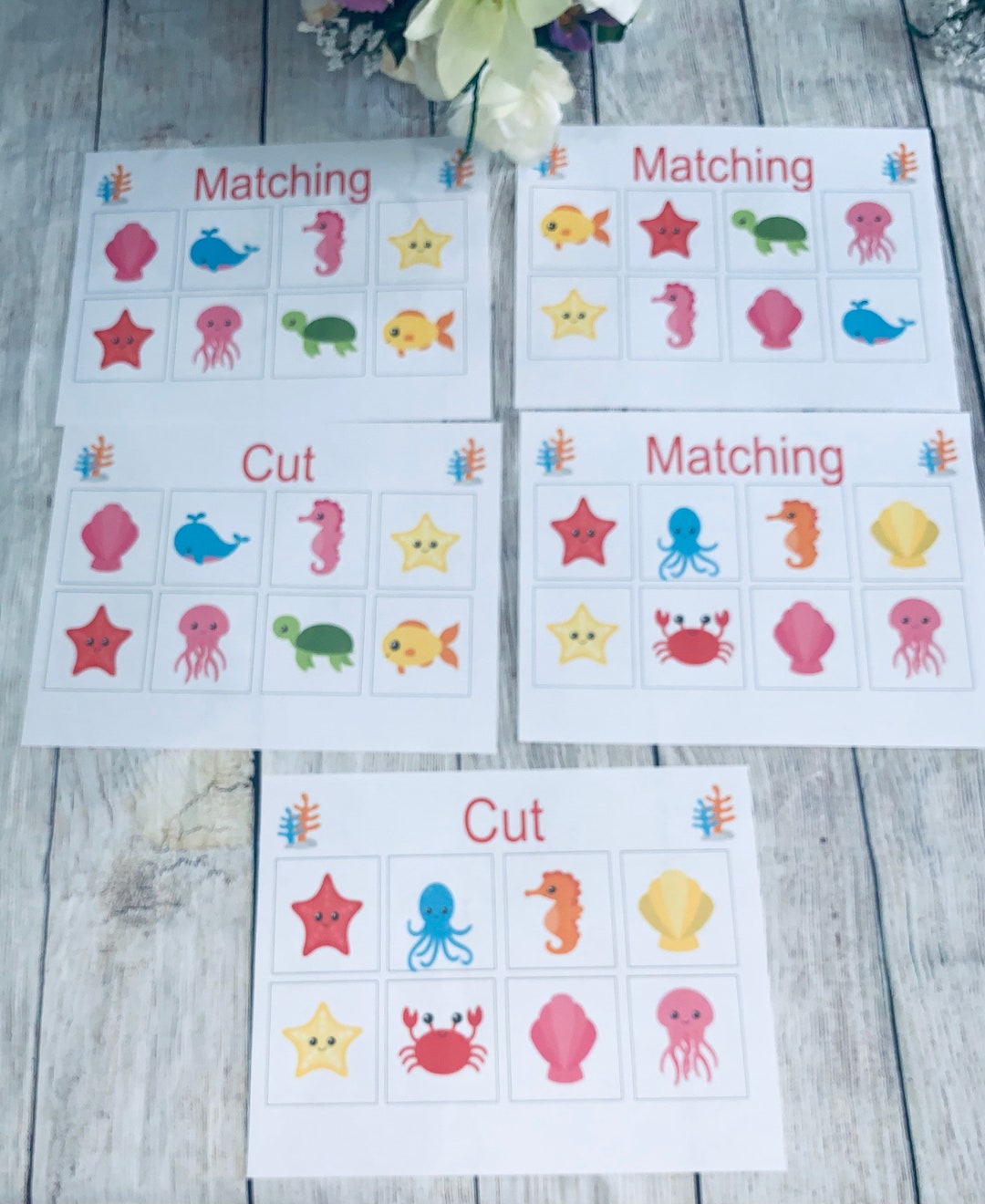 Under the Sea Theme, Matching Activity, Interactive Busy Work ...