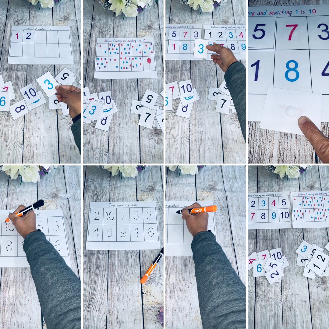 Handwriting Numbers 1 to 10 Matching, Sorting, Counting Activities ...