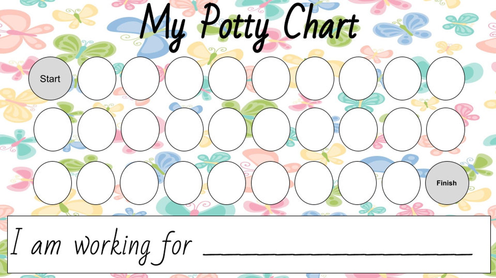 Butterfly Sticker Potty Chart spring Summer Theme Girl Potty - Etsy