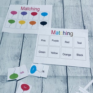 Balloon Matching Interactive Activity, Matching, Sorting, Busy Work ...