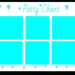 Balloon Teal Potty Training Chart | Blue Potty Reward System for Boys ...