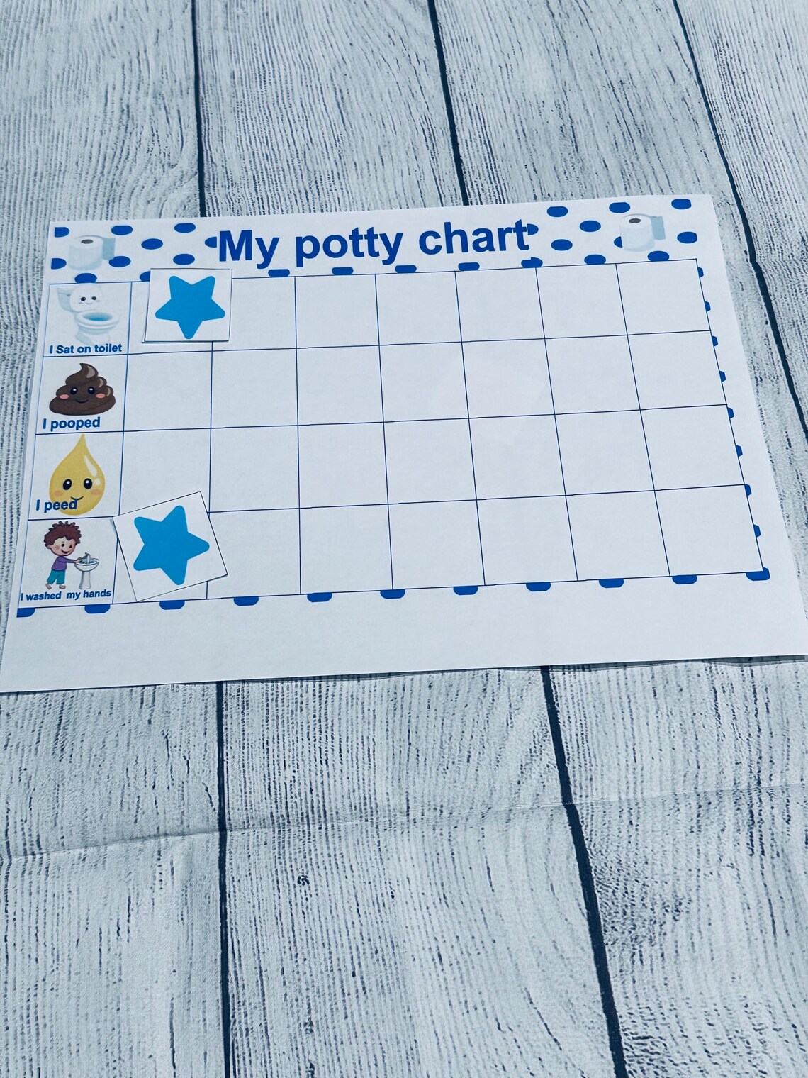 Blue Dots Potty Training Boy Potty Chart, Potty Token, Potty Training ...