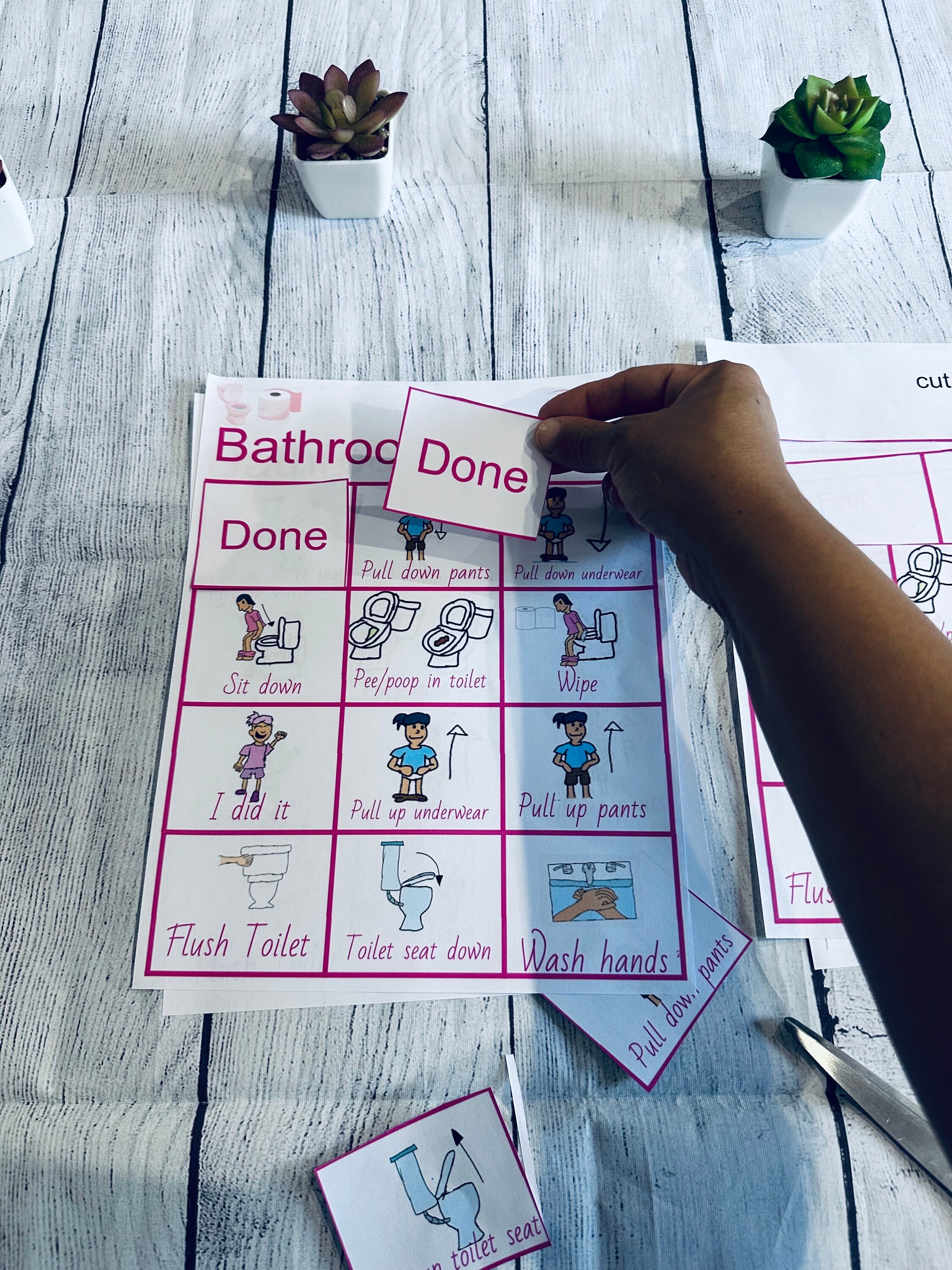 Girl Bathroom Routine, Schedule Potty Training, Reward Chart Poster ...