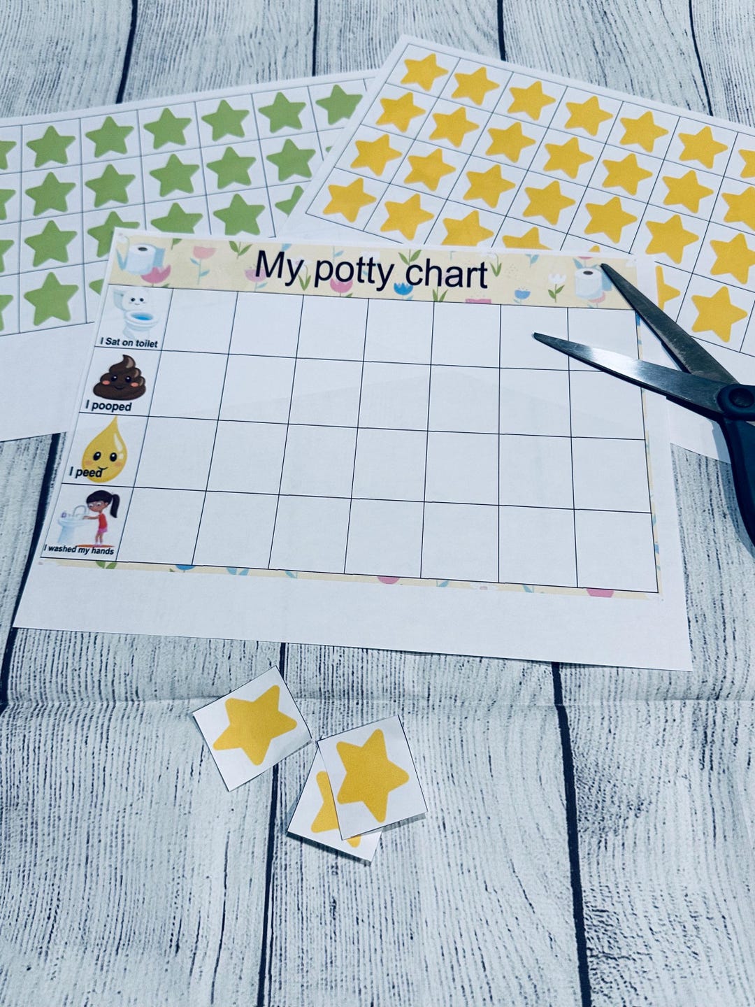 Flowers Potty Training Girls, Potty Chart, Potty Token, Potty Training ...