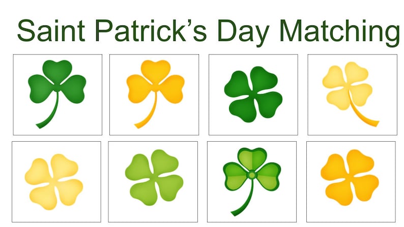 Saint Patrick's Day Preschool Montessori Kids Busy Work Matching ...