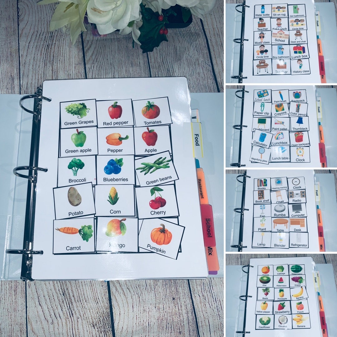 Autism Communication Pictures Cards Book or Binder Bundle of 300 ...