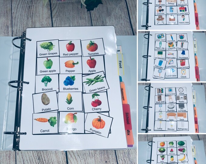 110 Autism Communication Pictures Cards Book or Binder Speech ABA ...