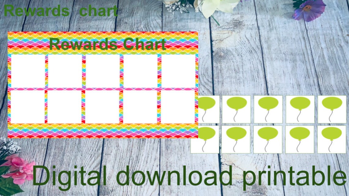 Multi Colors Balloon Rewards Chart Board Token Board Reward - Etsy
