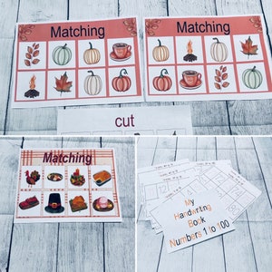 Fall Thanksgiving Bundle Preschool Teacher Kids Busy Work Matching ...