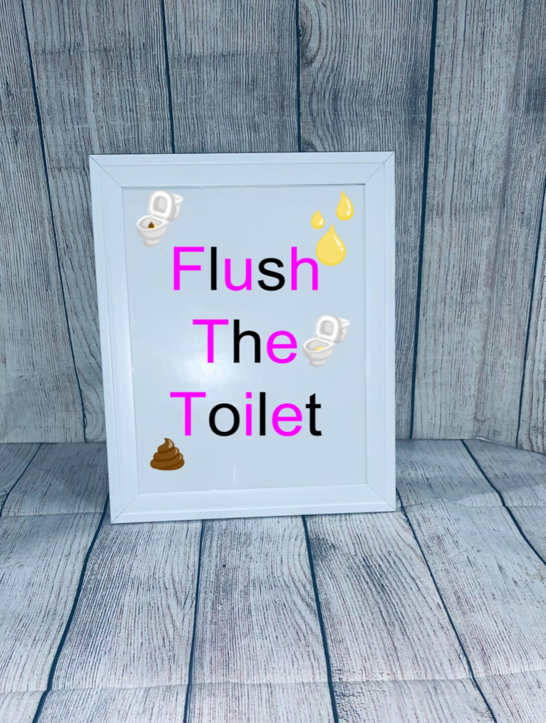 Pink Girl Bathroom Sign Wash Flush the Toilet Poster Wall Art Printable ...