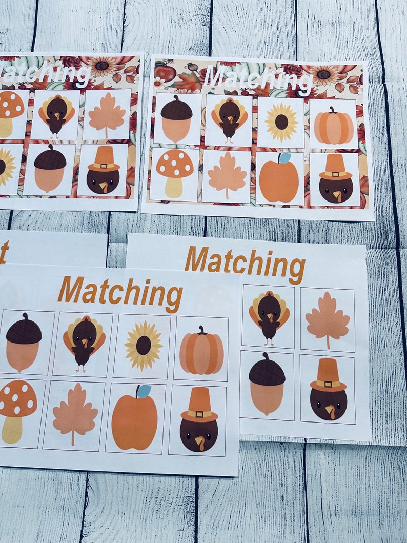 Fall Thanksgiving Bundle Preschool Teacher Kids Busy Work Matching ...