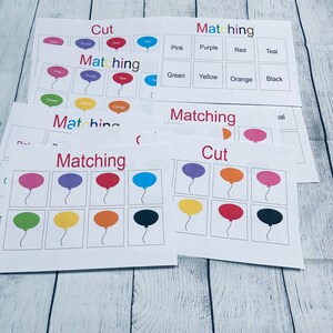Balloon Matching Interactive Activity, Matching, Sorting, Busy Work ...