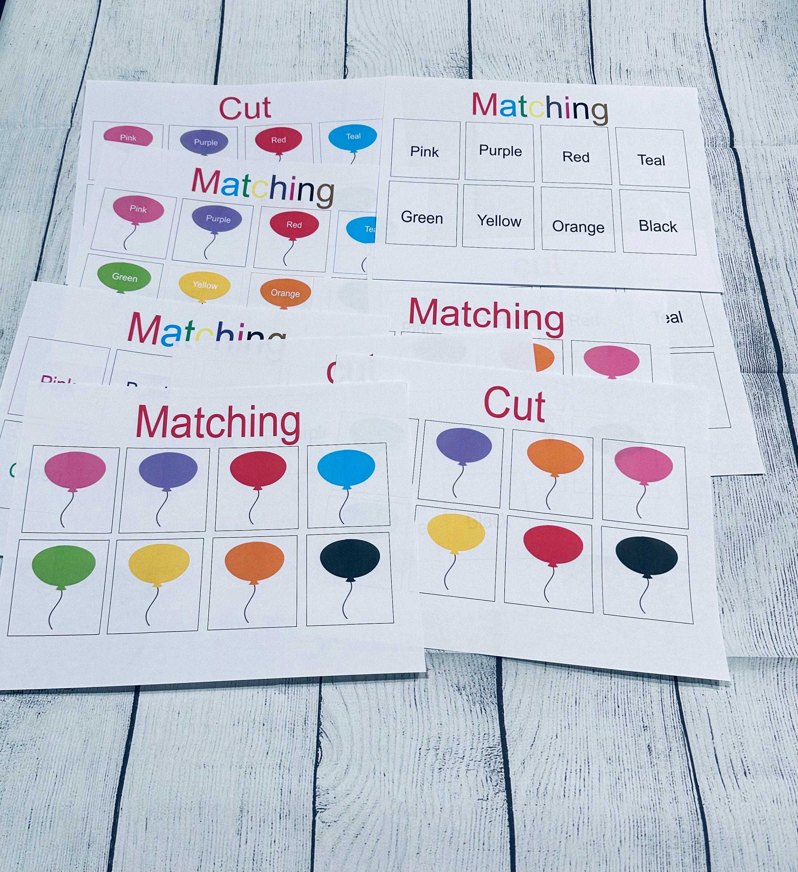 Balloon Matching Interactive Activity, Matching, Sorting, Busy Work ...