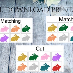 Preschool Montessori Kids Busy Work, Bunny Matching Interactive ...