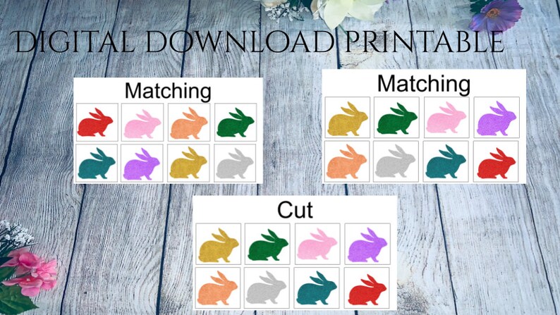 Preschool Montessori Kids Busy Work, Bunny Matching Interactive ...