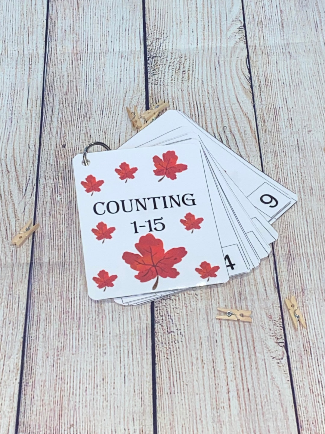 Fall Leaves Counting Numbers 1 to 15 Clip Flash Cards Speech Therapy ...
