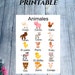 Animals Poster Spanish Language Poster Wall Art Printable, Montessori ...