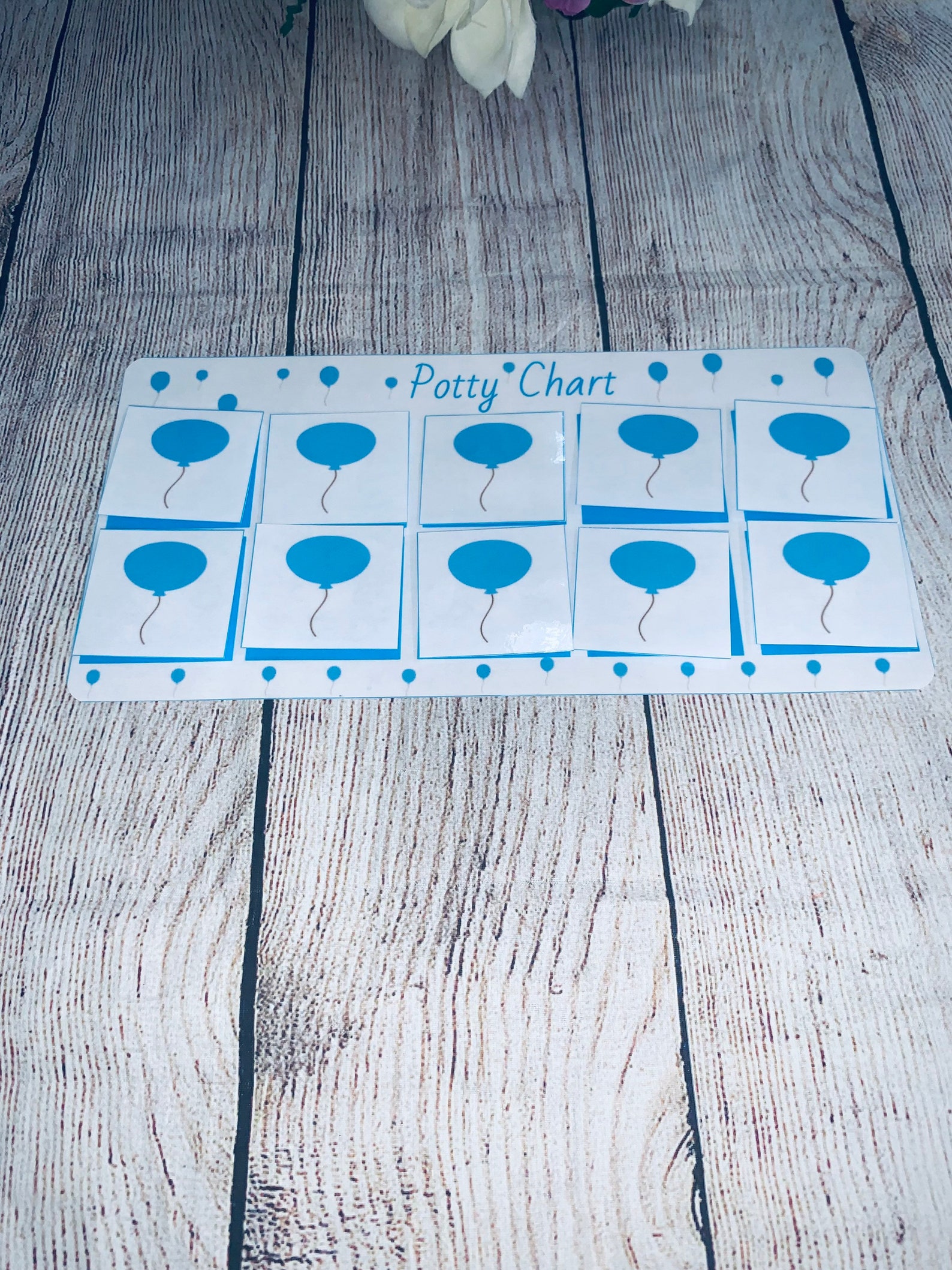 Balloon Teal Potty Training Chart | Blue Potty Reward System for Boys ...