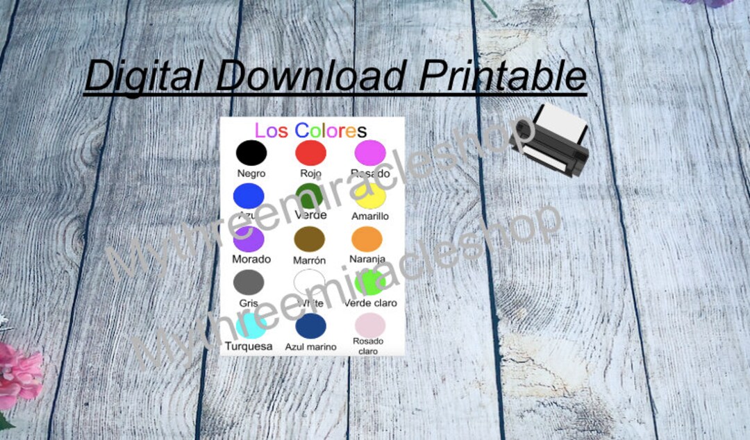 Colors Poster Spanish Language Poster Wall Art Printable, Montessori ...