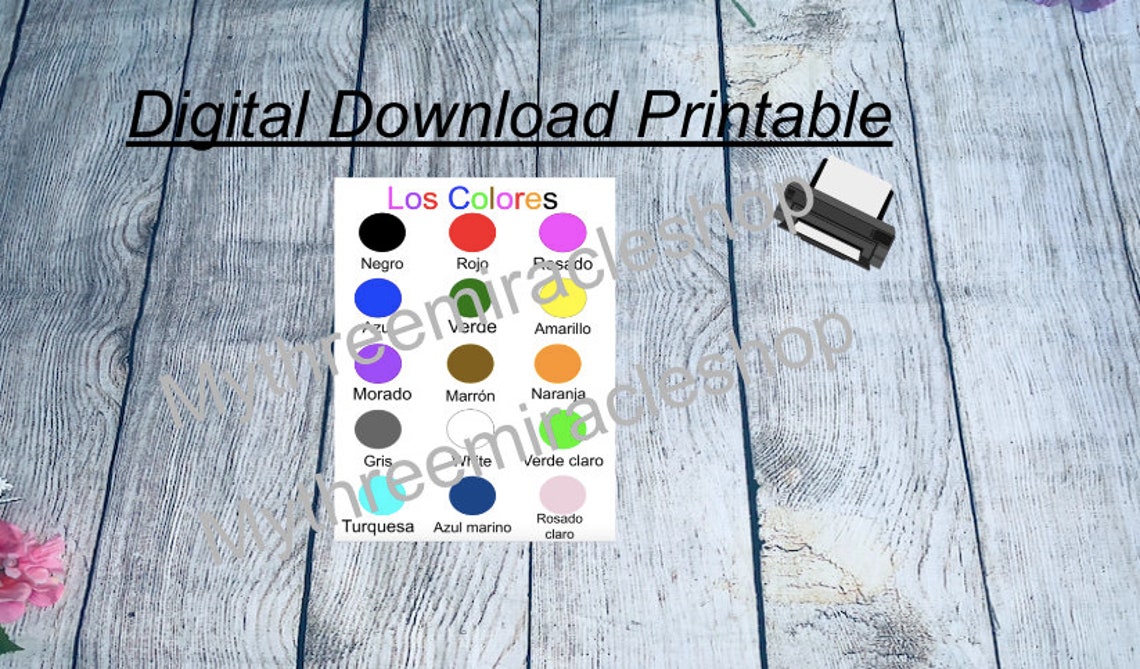 Colors Poster Spanish Language Poster Wall Art Printable, Montessori ...