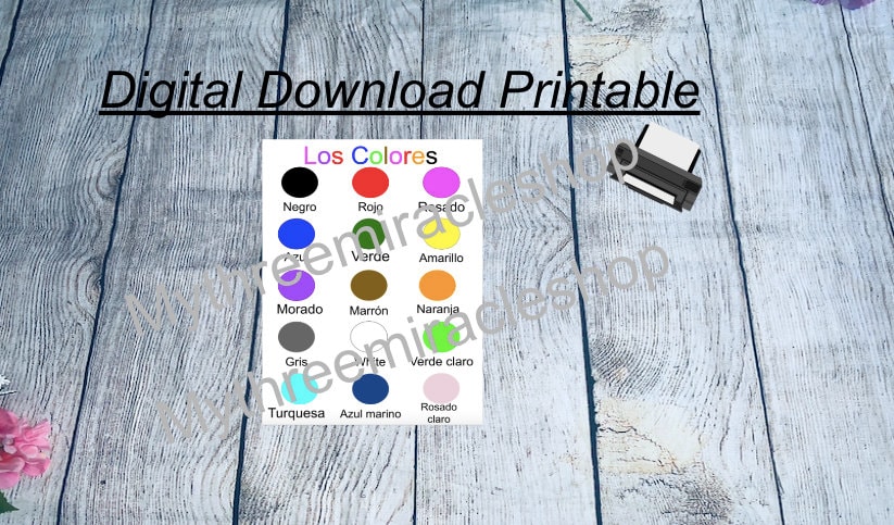 Colors Poster Spanish Language Poster Wall Art Printable, Montessori ...