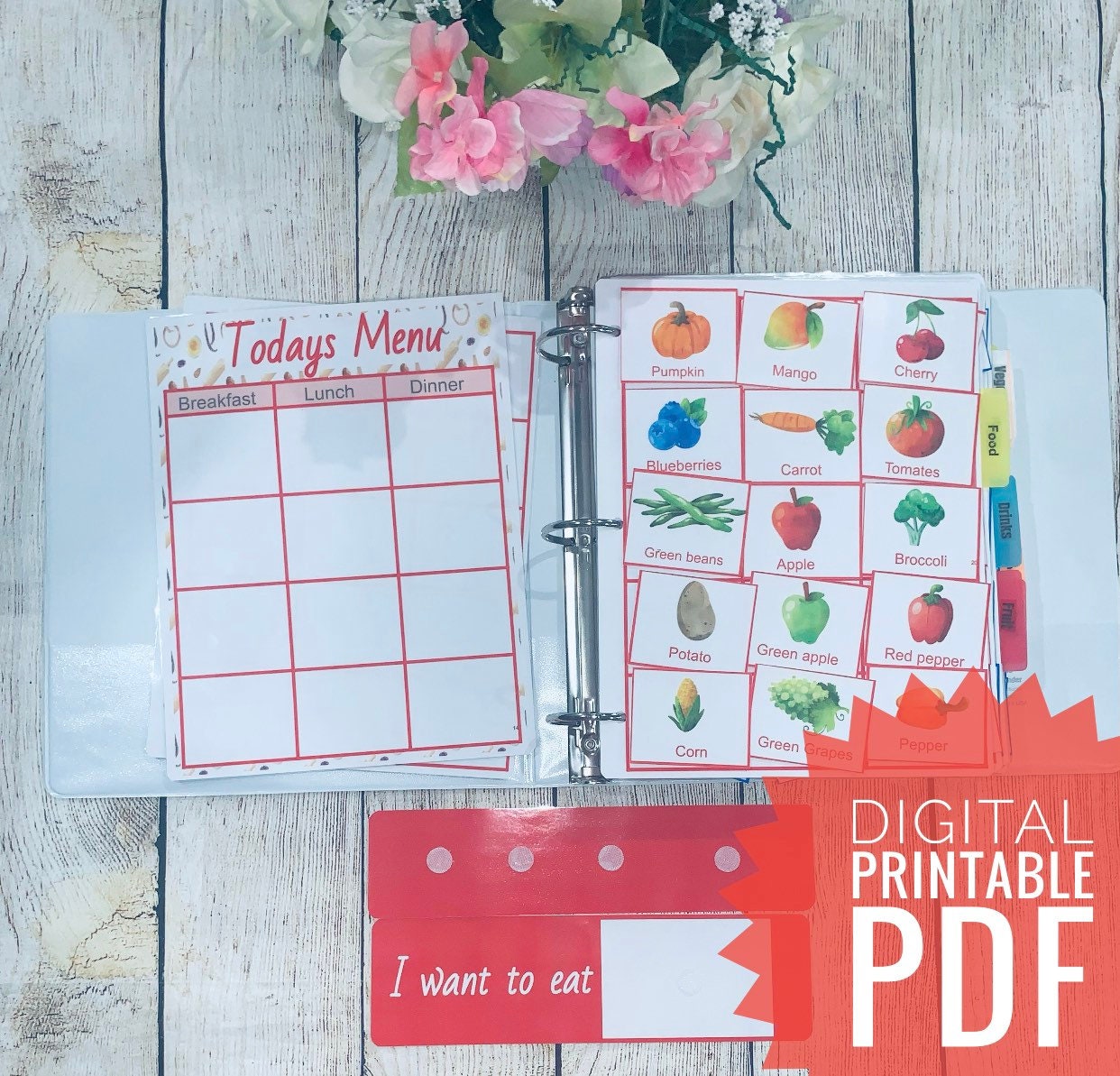 400 Red Food Therapy, Meal Plan, Kids/adult Pictures Card for ...