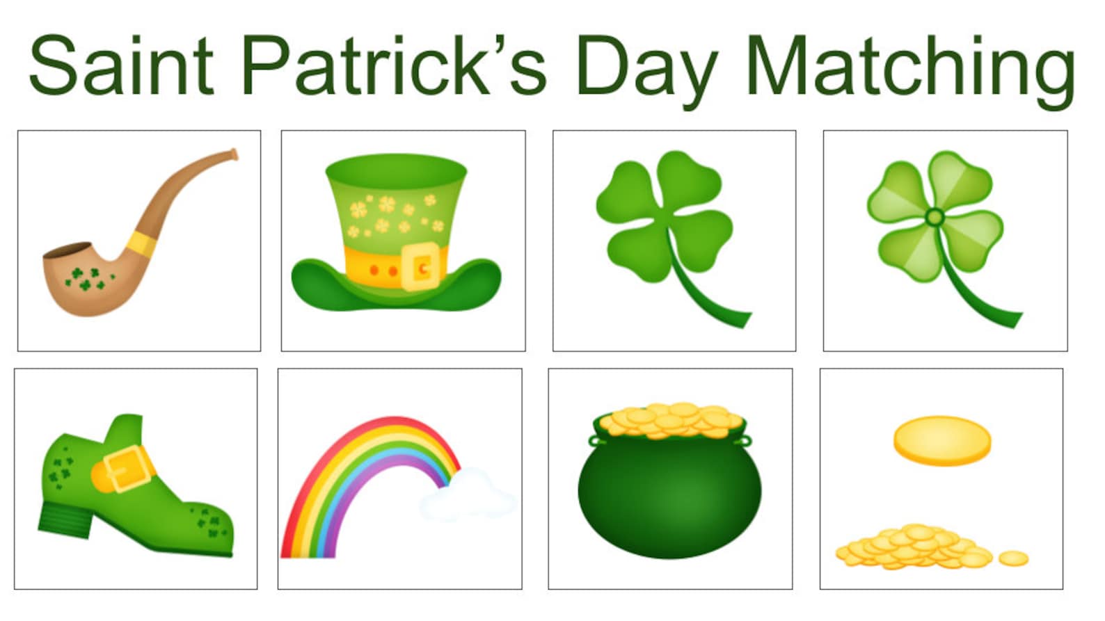 Saint Patrick's Day Preschool Montessori Kids Busy Work Matching ...