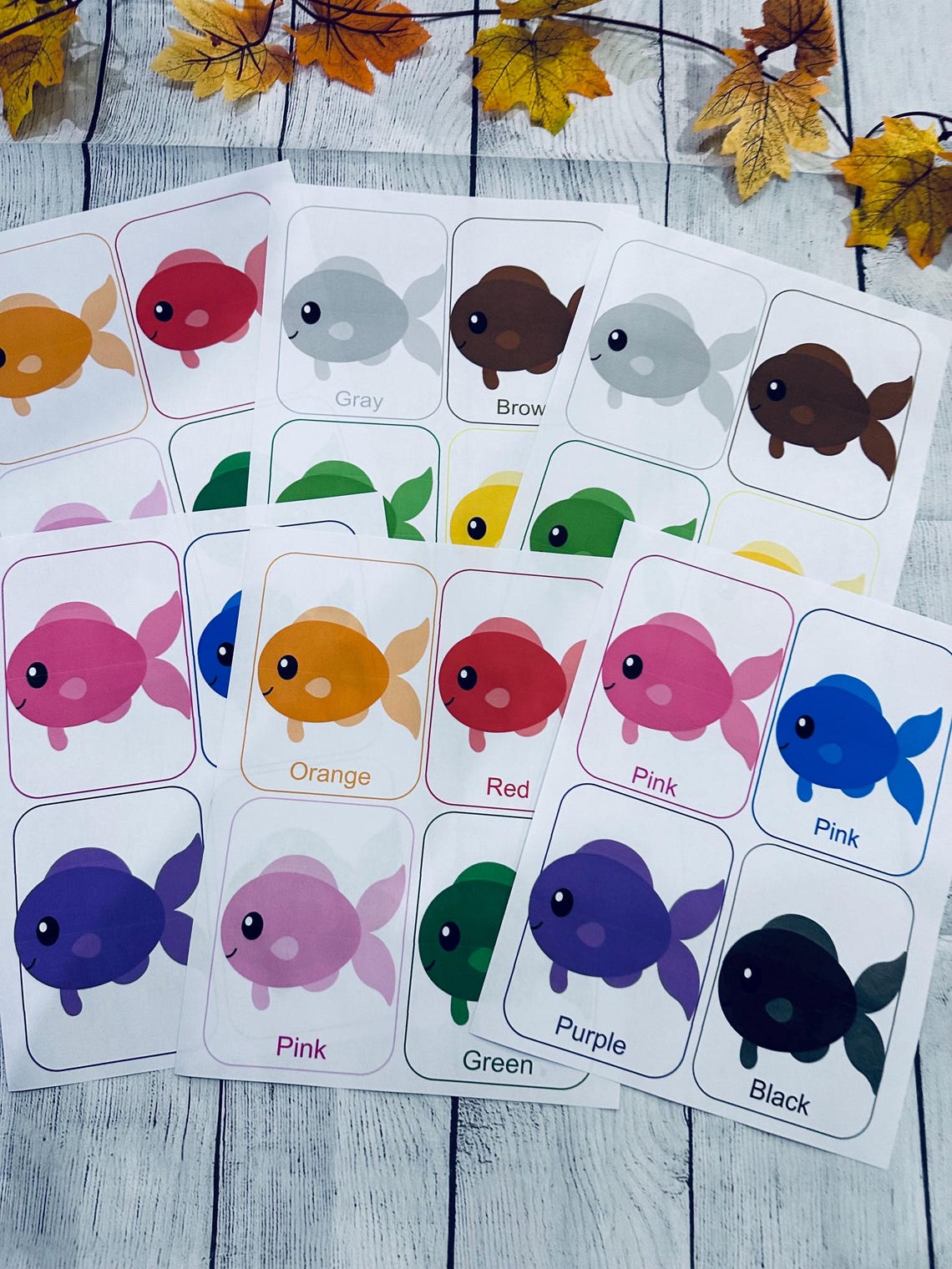 Color Fish Flash Cards, Montessori, Colors Flash Cards, Interactive ...