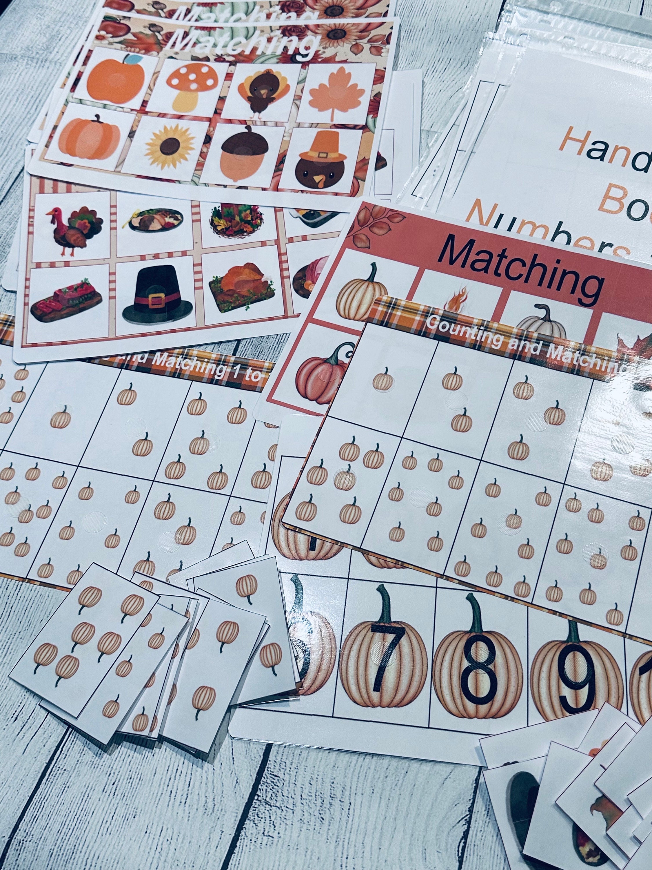 Fall Thanksgiving Bundle Preschool Teacher Kids Busy Work Matching ...