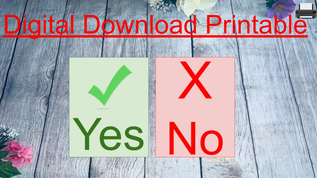 Yes and No Cards Large, Digital Download ,preschool ,homeschool ...
