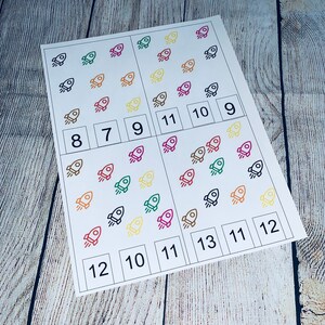 Counting Number 1 to 15 Flash Cards, Clip Cards Interactive Binder ...