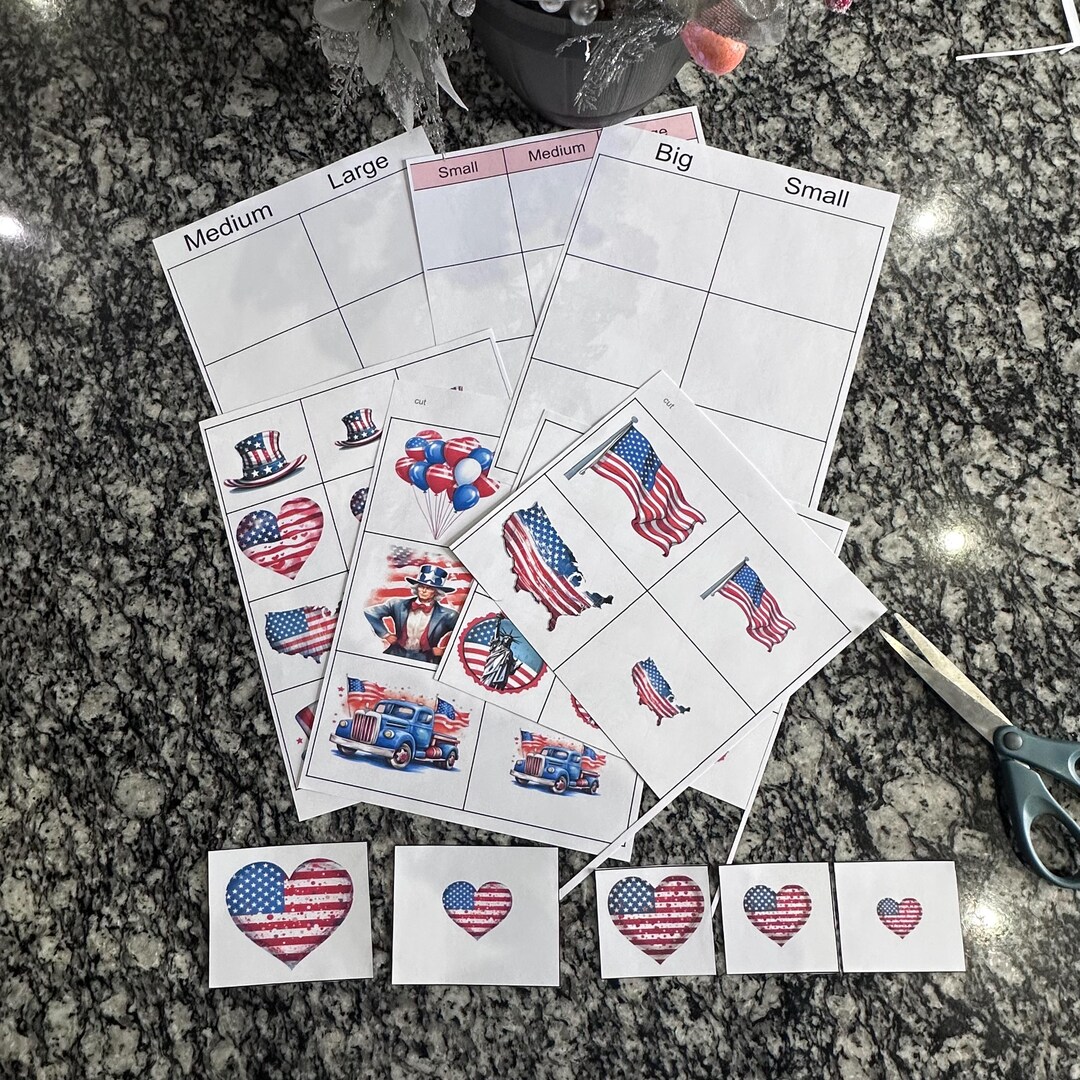 President Day Veterans 4th Day July Day USA Sorting Interactive ...