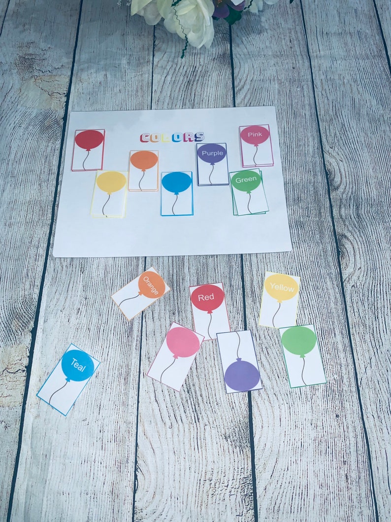 Balloon Color Interactive Activity Color Matching Sorting - Etsy