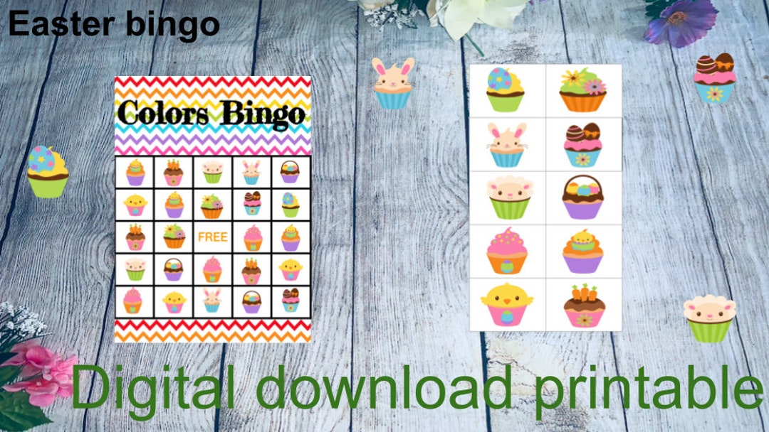 Easter Bingo, Cupcake Recognizing Matching, Bingo Game ,autism Non ...