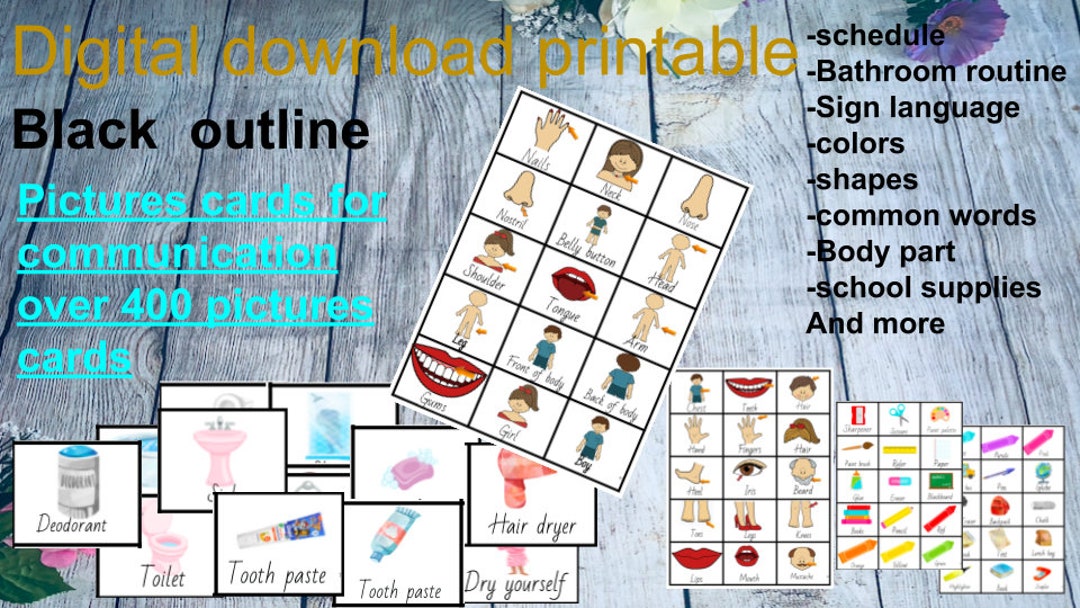 400 Bundle ,pictures Card for Communication, Speech Therapy, Autism Non ...