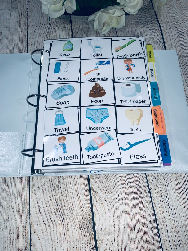 110 Autism Communication Pictures Cards Book or Binder Speech ABA ...