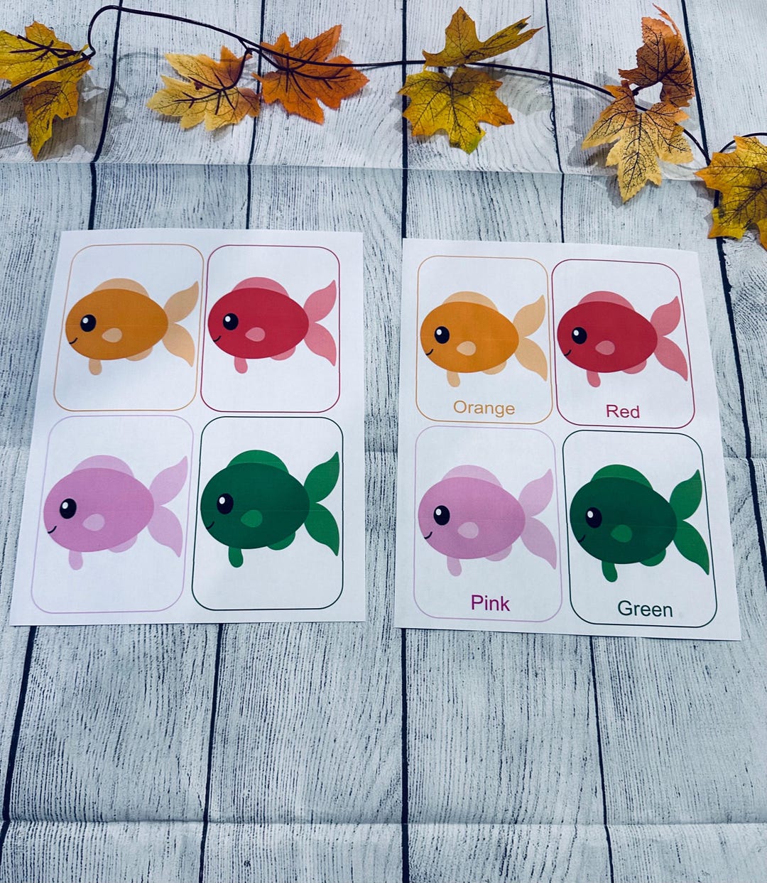 Color Fish Flash Cards, Montessori, Colors Flash Cards, Interactive ...