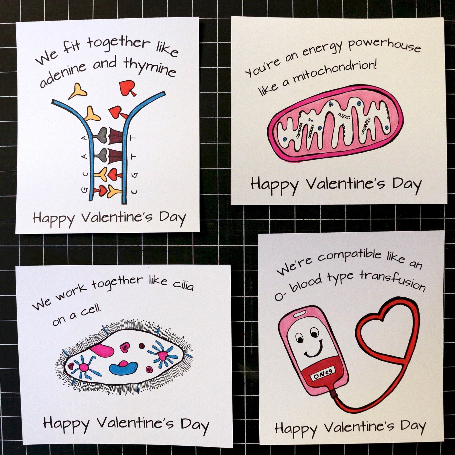 Nerdy Valentine's Cards Biology Science STEAM STEM | Etsy