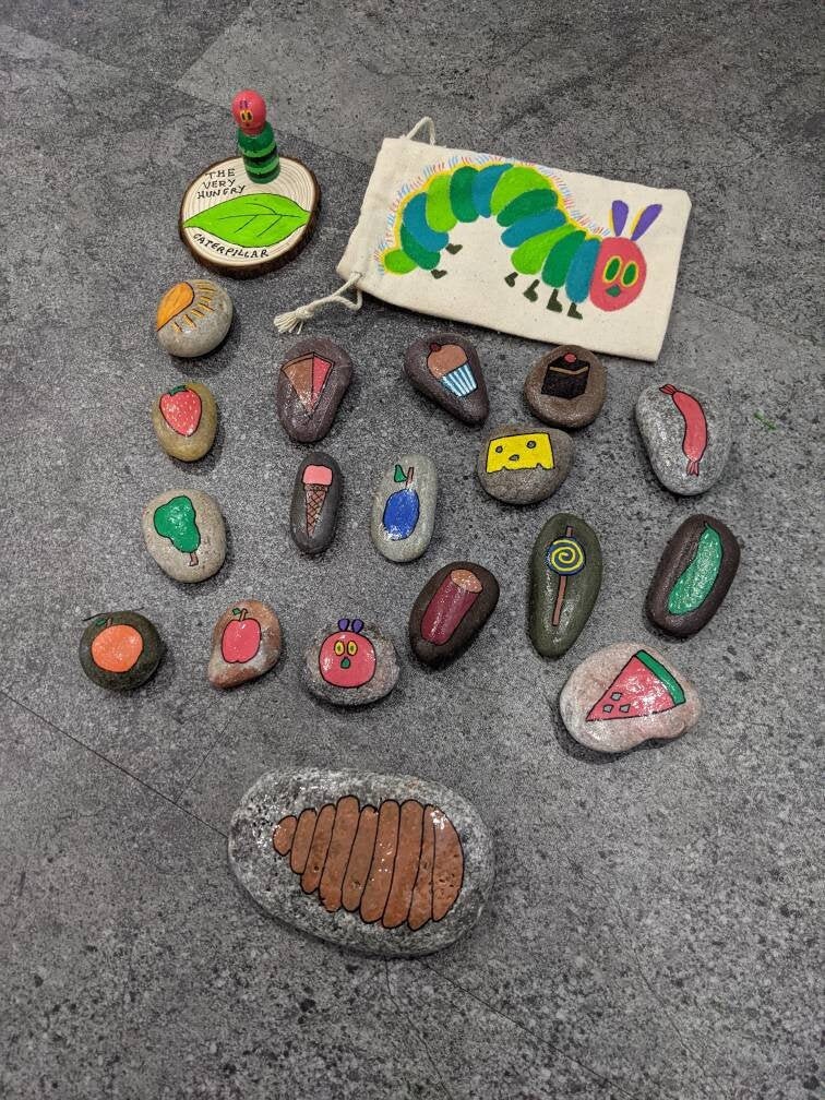 The Very Hungry Caterpillar Story Stones/painted | Etsy